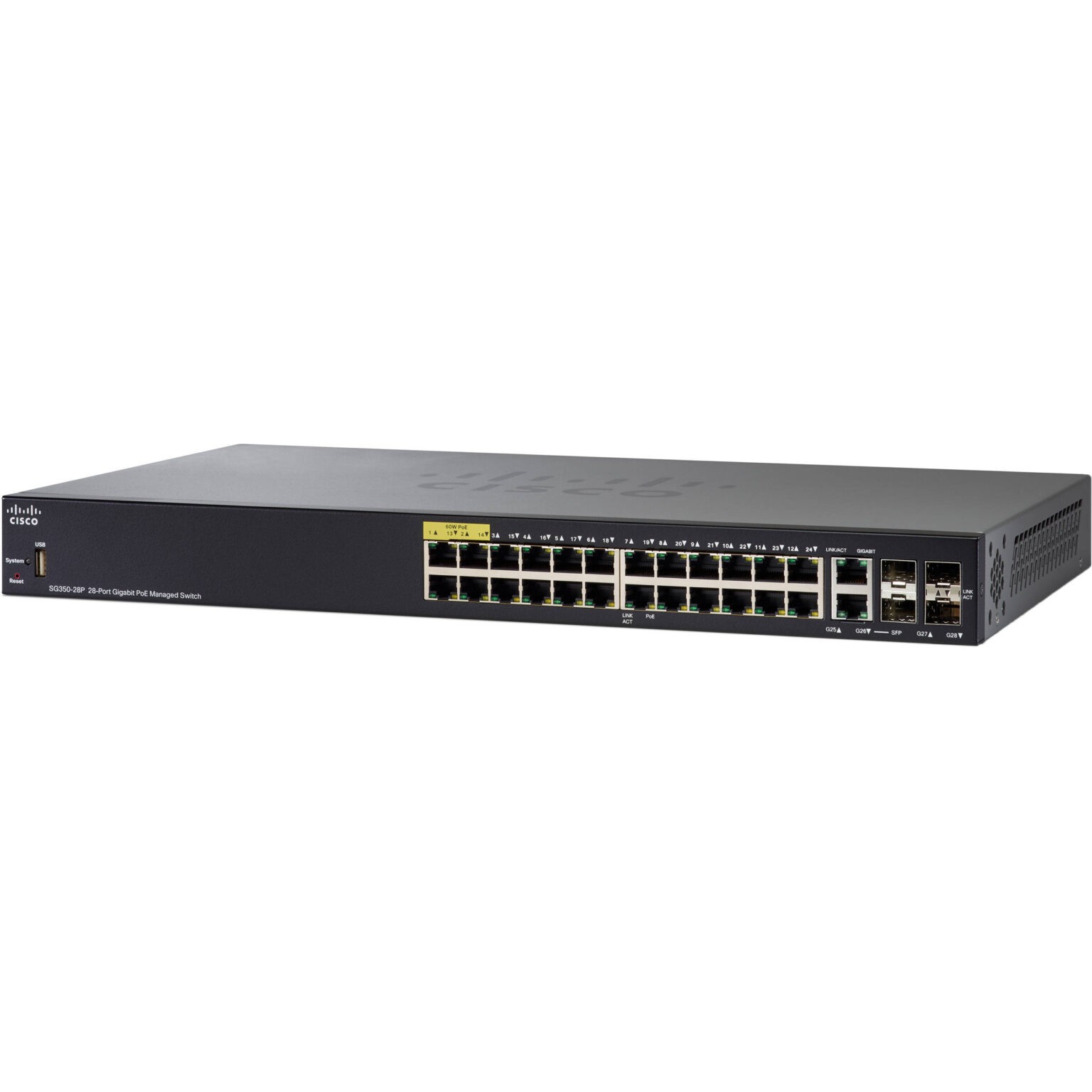 Cisco SG350-28P-K9-EU 28-Port Gigabit PoE Managed Switch – Work Station ...